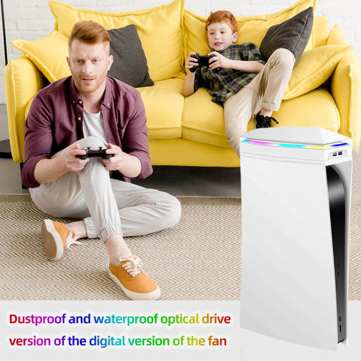RGB Game Host Radiator Dust-proof Top Heat Radiation Fan Waterproof CD ...