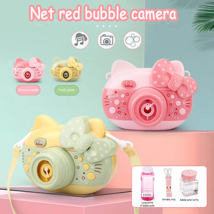 (Pre-order)Hello Kitty Bubble Camera with Lights and Sounds Bubble Blower Maker Machine Toys ...