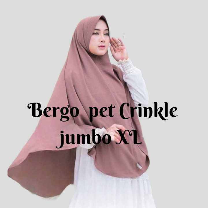 Bergo Crinkle pet XL Jumbo/ Hijab Instan jumbo geblus | Lazada Indonesia