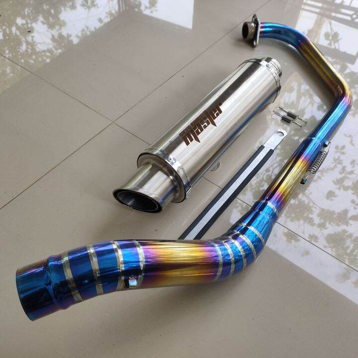 KNALPOT RACING MASTER JP CORSA TITANIUM LEHER BLUEMOON FULL SYSTEM ...