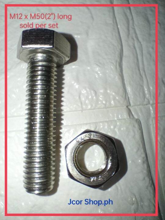 Stainless Steel Hexagonal Capscrew M12 x M50 | Lazada PH