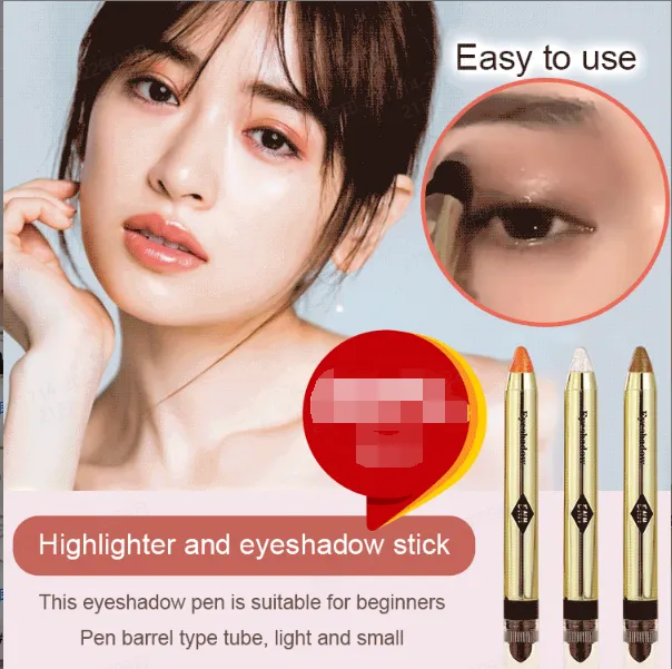 Ezey Highlighter and Eyeshadow Stick Double Heads Design, Built-in ...