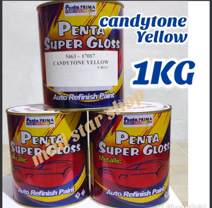 CAT PENTA SUPER GLOSS CANDYTONE YELLOW/ KUNING ,CAT UNTUK MOBIL ,MOTOR ...