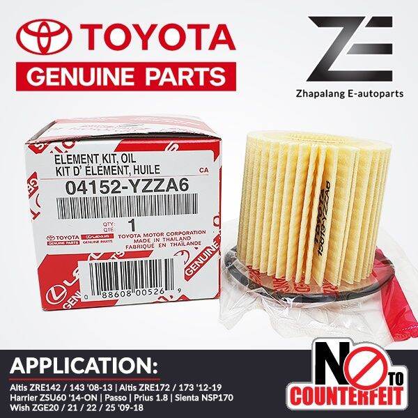 Original Toyota A6 Oil Filter (Paper) Altis ZRE142 ZRE172 Wish ZGE20 Passo Prius Sienta 04152 ...