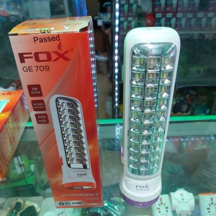SENTER LED PLUS EMERGANCY FOX GE 709 3W + 30 SMD / LAMPU SENTER LED DARURAT/LAMPU MEJA/CAS ULANG ...