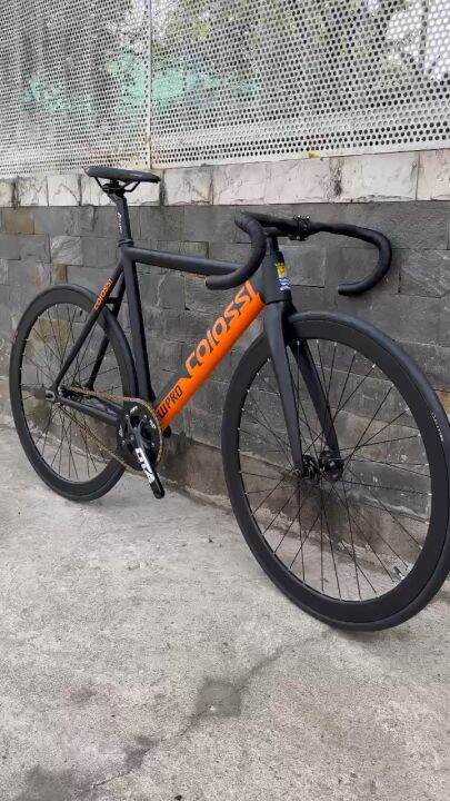 Xe đạp fixed gear COLOSSI Lowpro phuộc carbon bánh 4cm đùi OTA 48T ...