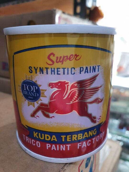 CAT KAYU & BESI KUDA TERBANG WARNA ( BIRU / BLUE ) ISI 0.1 LITER cat ...