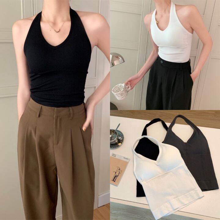 MESSY Ladies Sando Bralette Halter Neck with Removable Pad | Lazada PH