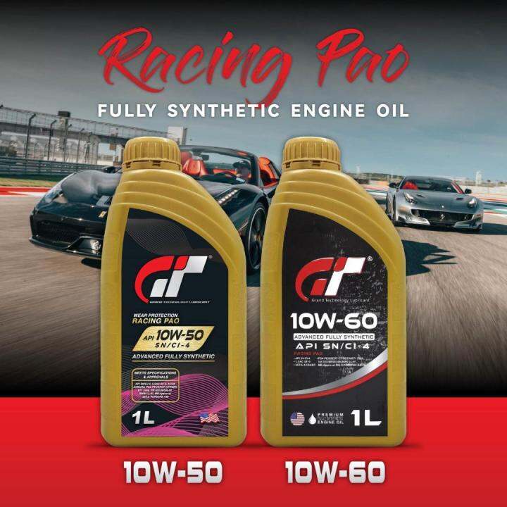 GT RACING 10W50 Fully Synthetic Engine Oil Racing Pao - 1L & 4L | Lazada