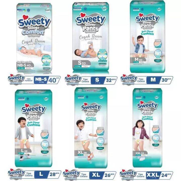 Sweety silver panta ukuran L28, popok, pampers murah | Lazada Indonesia