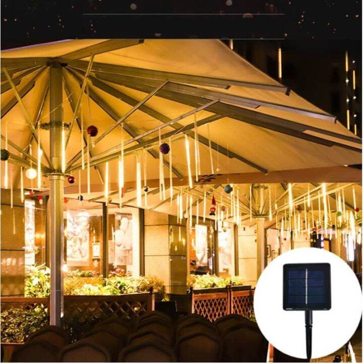 8 Tubes 3M 192Leds Solar Meteor Rain Lights Outdoor Waterproof ...