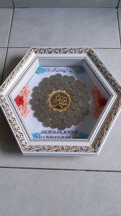 MAHAR KOIN ALLAH & MUHAMMAD SIMPLE/ BINGKAI MAHAR PENGANTIN SEGIENAM/ BINGKAI HEXAGONAL | Lazada ...