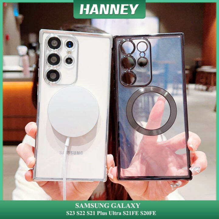 HANNEY สำหรับ Samsung Galaxy S23 S21 S22บวก S20FE S21FE พิเศษเคสโทรศัพท์ชาร์จไร้สาย Magsafe ...