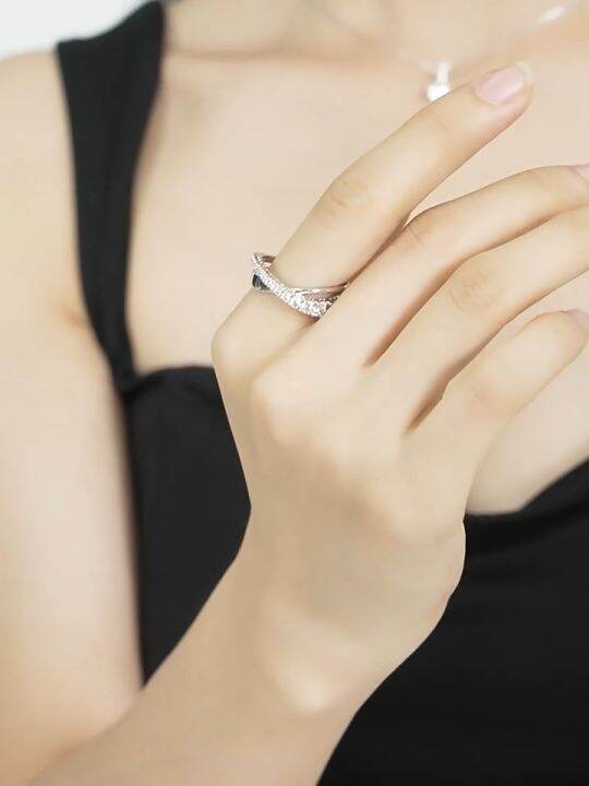 💖Swarovski💖แหวนเพชรตัดวงกลม Twist,S925 แหวนแฟชั่นสตรีเงินสเตอร์ลิง,ของขวัญวันเกิดวันวาเลนไทน์ ...