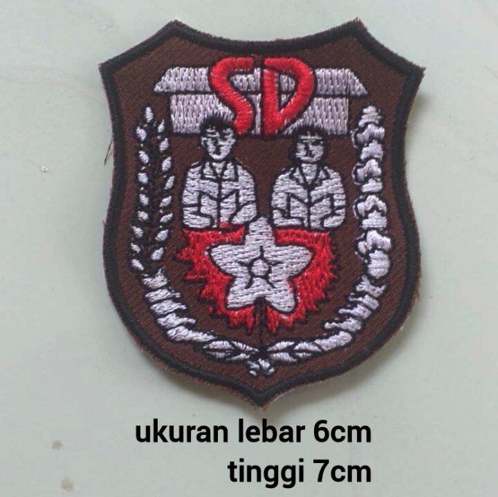 bordir logo SD sekolah dasar patch bet emblem baju pakaian topi badge | Lazada Indonesia