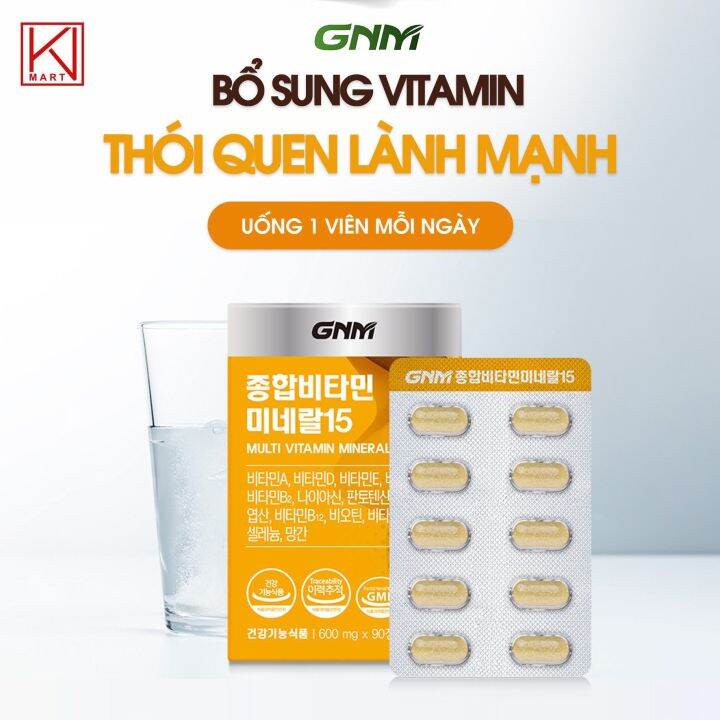 GNM Natural Multi Vitamins Mineral 15- Viên bổ sung Vitamin tổng hợp và khoáng chất Hàn Quốc 90 ...