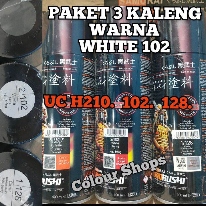 Pilok Cat Semprot Samurai Paint Paket 3 Kaleng 400ml Putih White 102 Epoxy Surfacer UC H210 ...