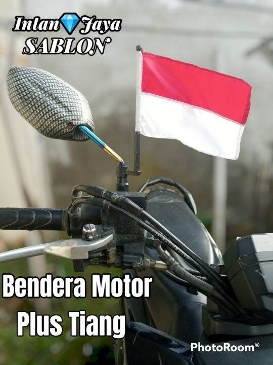 BENDERA BUAT DI MOTOR PLUS TIANG/BENDERA MERAH PUTIH | Lazada Indonesia