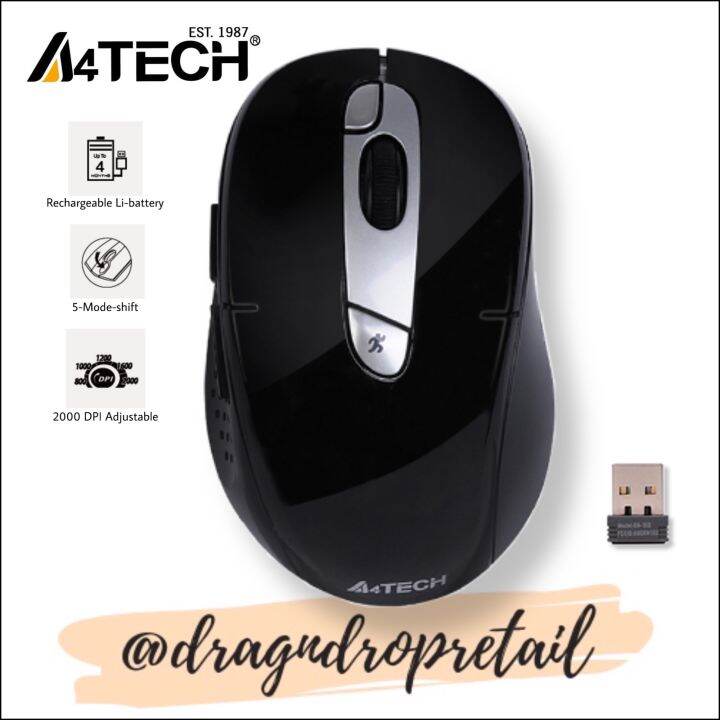 A4TECH G11-570FX Rechargeable 2.4G 2000 DPI Wireless Mouse | Lazada PH