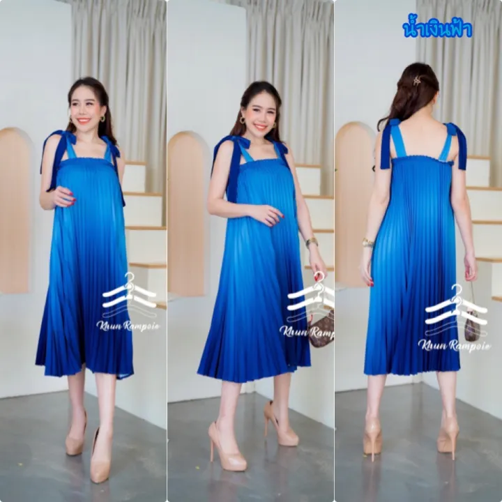 Jubbie & Chrissie : เดรสพลีท รุ่น Ombré Lovers ผ้าไหมอิตาลีพิมพ์ลาย ...