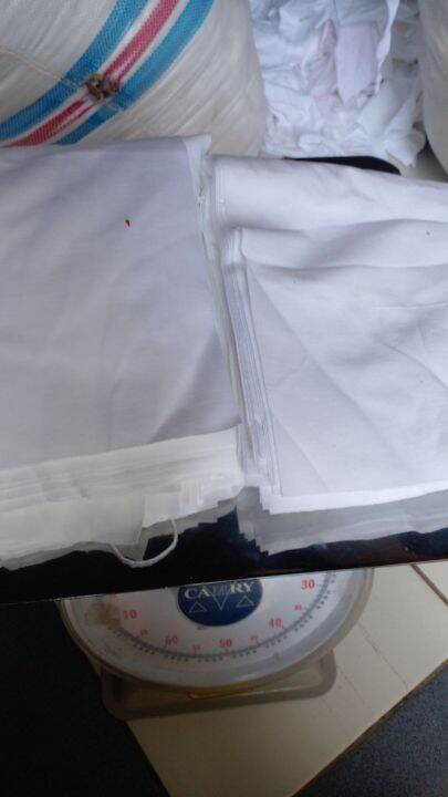 kain lap bahan katun kaos putih lembaran ...harga per 1kg.... | Lazada ...