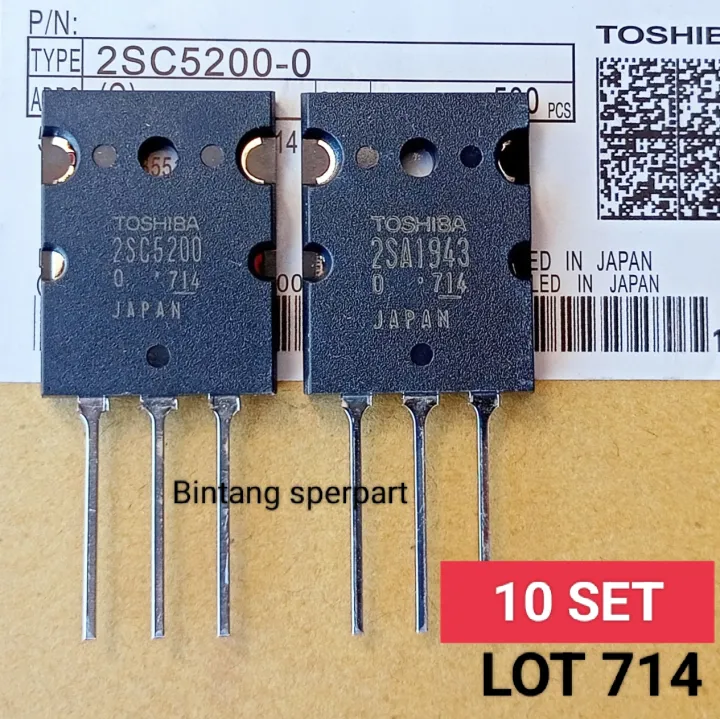 (10 SET) TOSHIBA 2SA1943 2SC5200 ASLI TOSHIBA 2SC5200 ORIGINAL TOSHIBA 2SA1943 ORIGINAL TOSHIBA ...