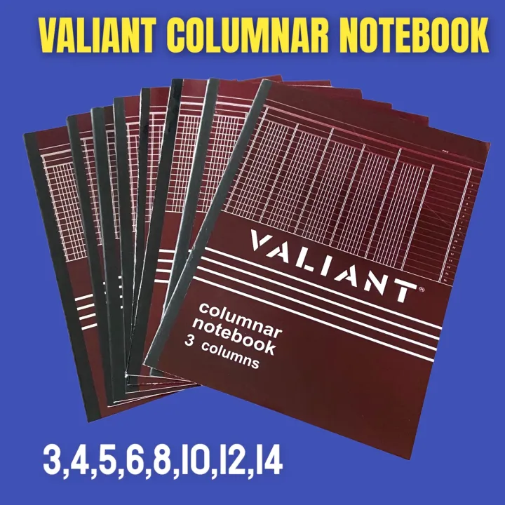 Valiant Columnar Notebook Coated (3,4,5,6,8,10,12,14,) Sold per Pc ...