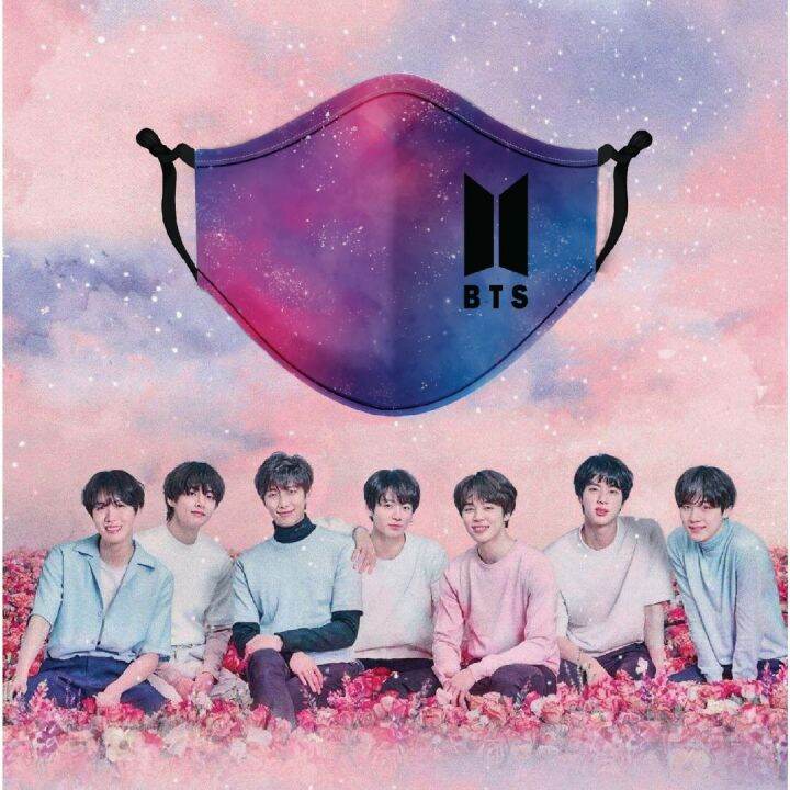 BTS FANMADE WASHABLE FABRIC ADULT & KIDS MASK COMES WITH ADJUSTABLE ...