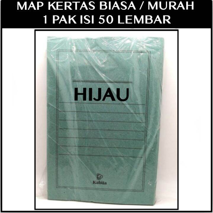 Map Kertas Folio Murah / Stop Map Biasa Warna Hijau 1 Pak isi 50 Lembar ...