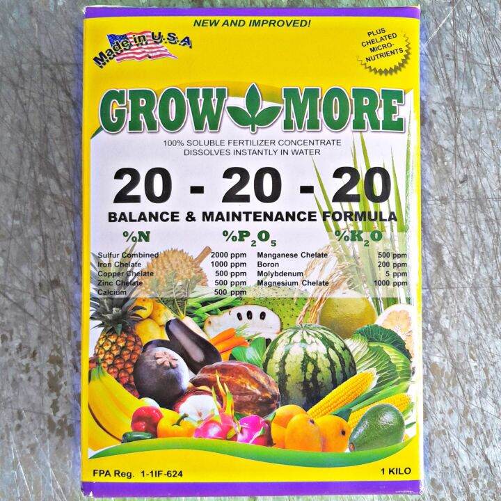 GROW MORE 20-20-20 (1 KILO) BALANCE AND MAINTENANCE FORMULA FOLIAR ...