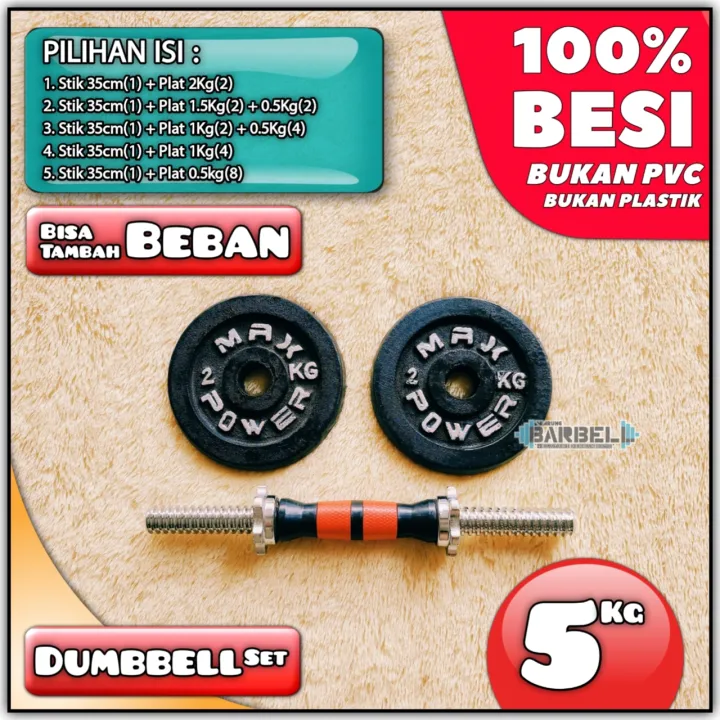 Barbel 5kg BESI - Dumbbell Set 5kg - Dumbell 5kg - dumble 5kg | Lazada ...