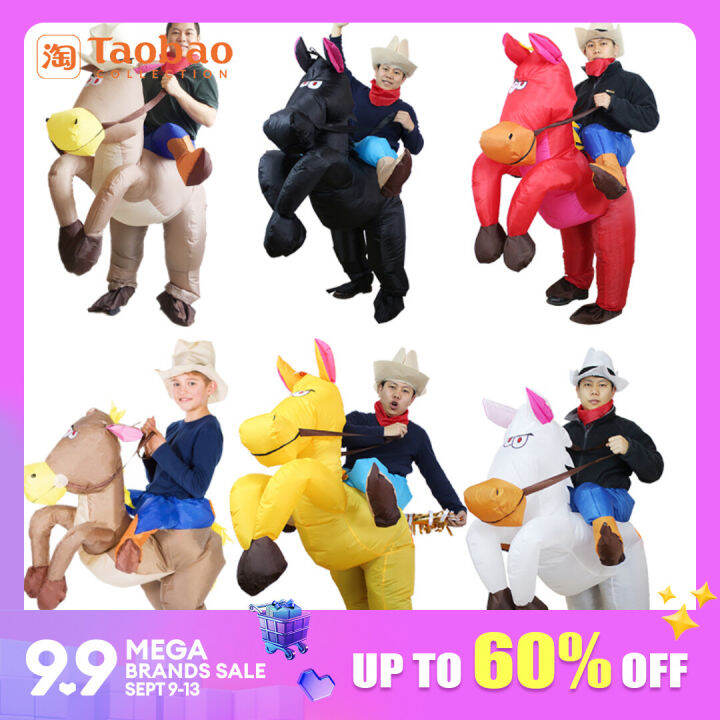 Western Cowboy Horse Riding Bull Riding RedBull Cartoon Mount Adult ...