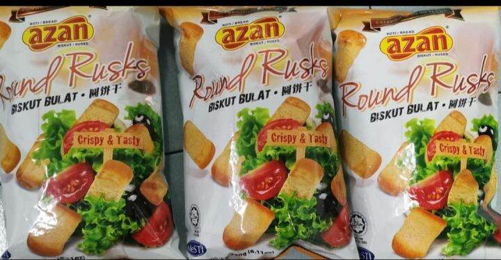 Biskut Bulat- ( 250g x 3 packs) - Azan brands ( Halal) Round Rusks | Lazada