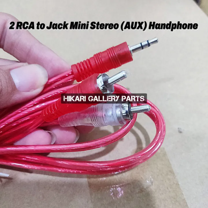 Kabel Jack AUX Auk Hp to speaker aktif / Kabel 2 Jack RCA to 1 Jack ...