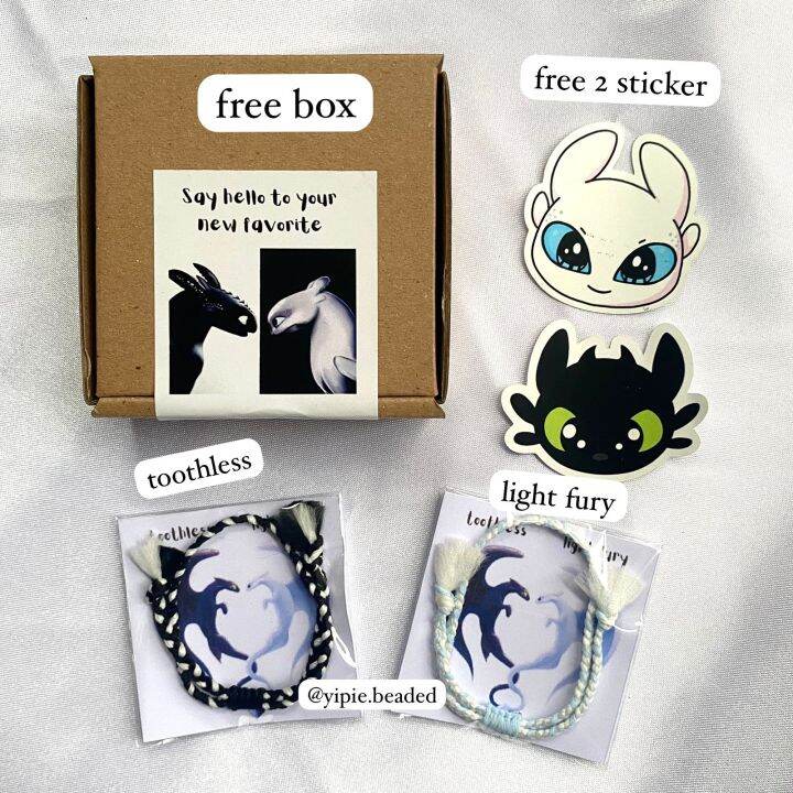 Gelang Couple Toothless & Light Fury Free Box Free Sticker | Lazada Indonesia