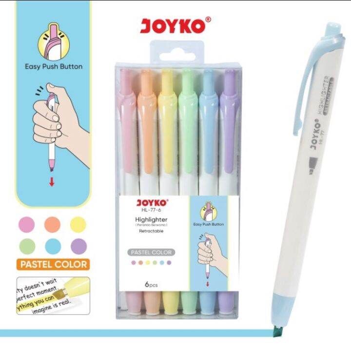 Highliter JOYKO HL-77 6 warna pastel | Lazada Indonesia
