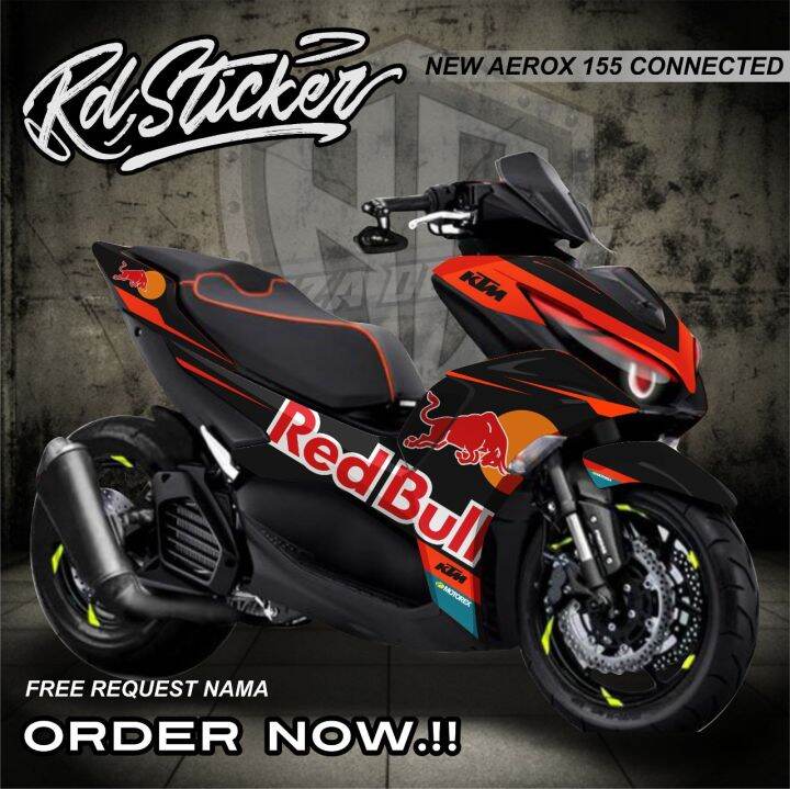 Decal sticker new aerox connected. Decal sticker aerox 155 2021/2022 ...