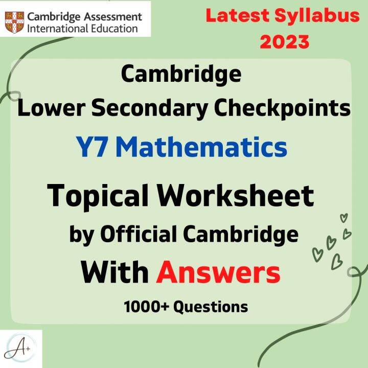 [hardcopy]cambridge Lower Secondary Checkpoint Y7 Math Topical