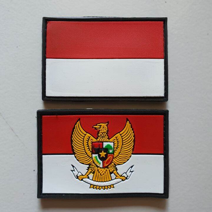 patch rubber logo garuda plus bendera indonesia merah putih - rubber ...