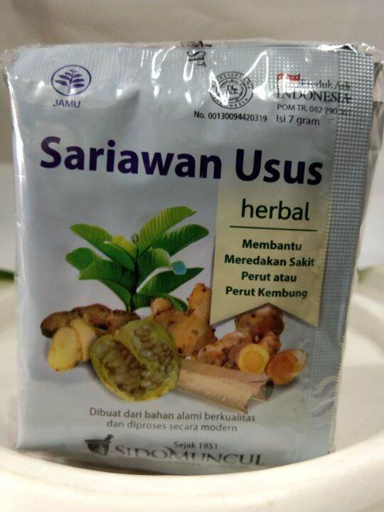 SIDO MUNCUL JAMU BUBUK HERBAL SARIAWAN USUS 10 Sachet/per 7 Gram ...