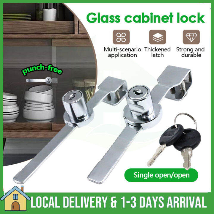 Sliding Window Glass Cabinet Lock with Key for Showcase Counter Cabinet ...