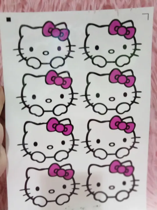 Hello kitty head water proof stickers (Decals/transparent)A4 size ...