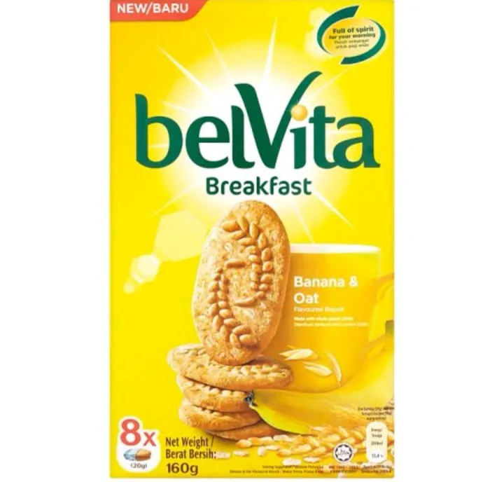 Belvita Banana & Oat Flavoured Breakfast Biscuit (8 x 20g) 160g | Lazada