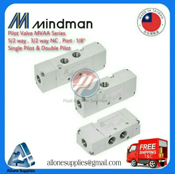 Mindman Air Pilot valve MVAA-180 Series Port : 1/8" , 3/2 way and 5 ...