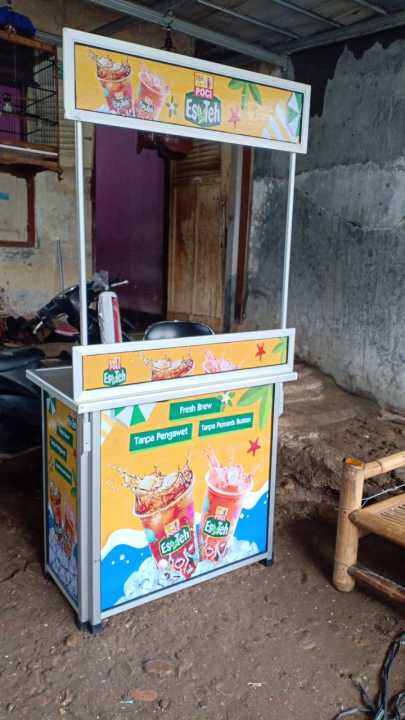 booth portable/meja lipat murah booth+gambar fleksi | Lazada Indonesia