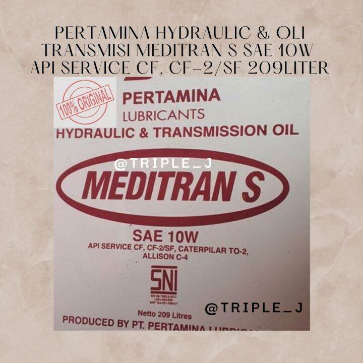 Pertamina Lubricants Hydraulic & Oli Transmisi Meditran S SAE 10W DRUM ...