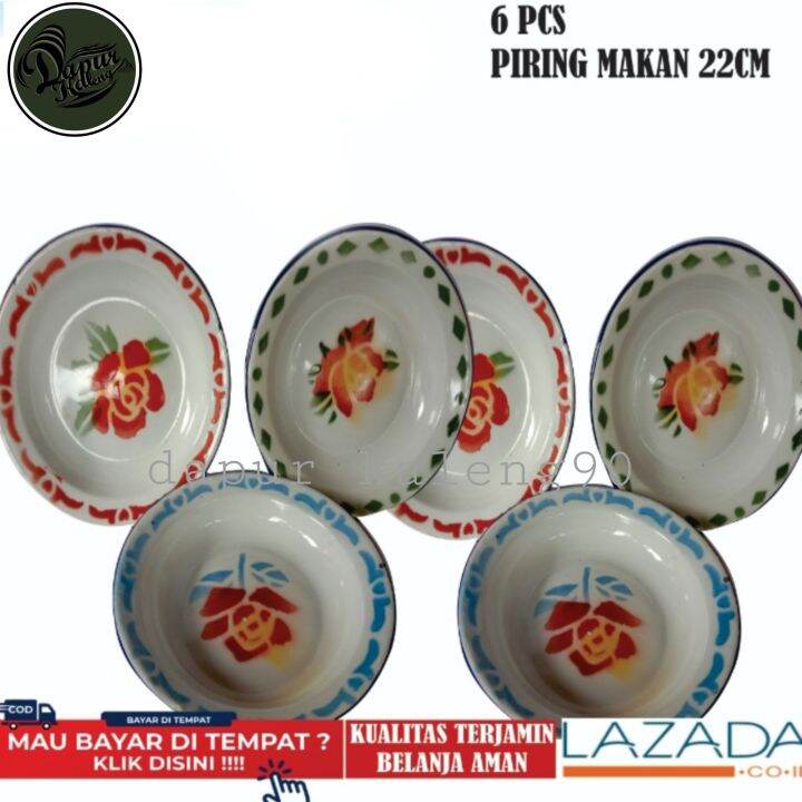 PIRING SENG JADUL-PIRING MAKAN 22CM SENG/ENAMEL 6PCS - PIRING LAWAS ...