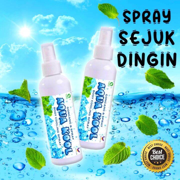 AQUA KOOL Spray Penyejuk Badan Body Cooling Spray for Hot Weather like ...