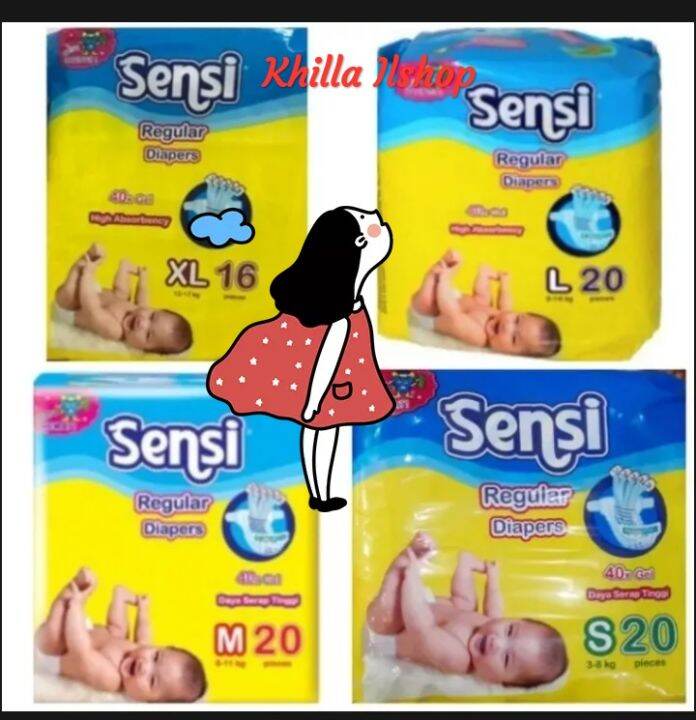 sensi popok bayi tipe perekat S20/M20/L20/XL16( bayi baru lahir ...