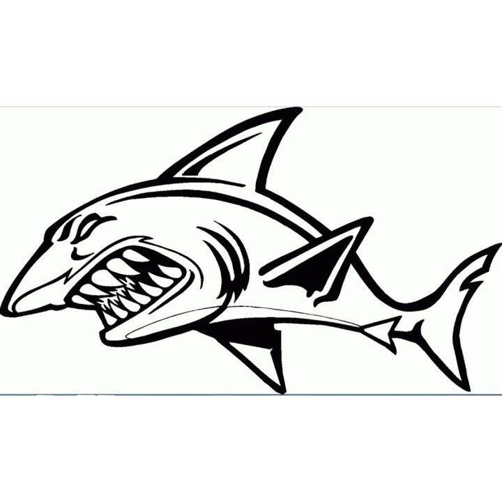 Stiker Animasi Ikan Hiu / Stiker Ikan Hiu / Cutting Sticker | Lazada ...